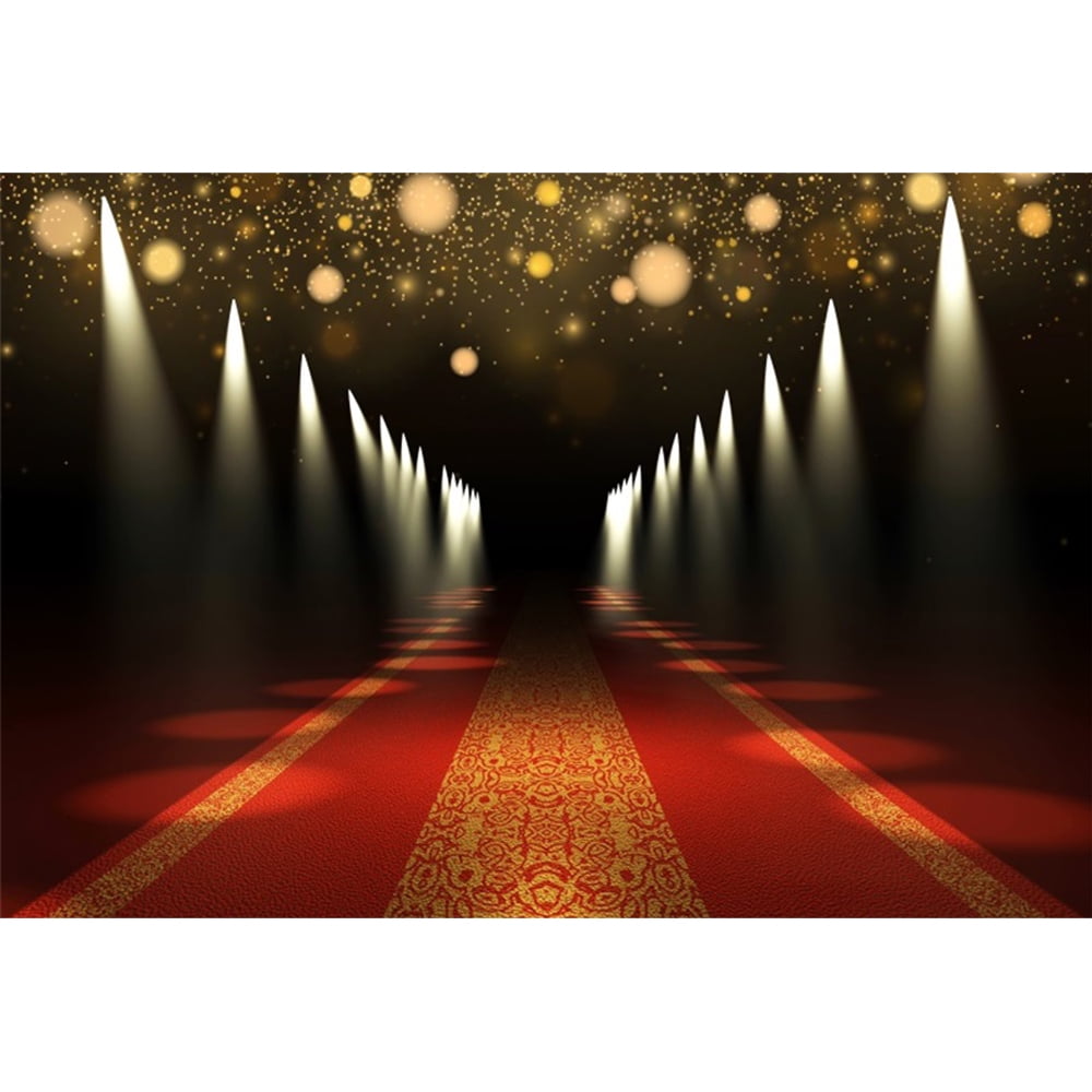 Movie Theme VIP Red Carpet Event Backdrop Black Gold Baby Shower ...