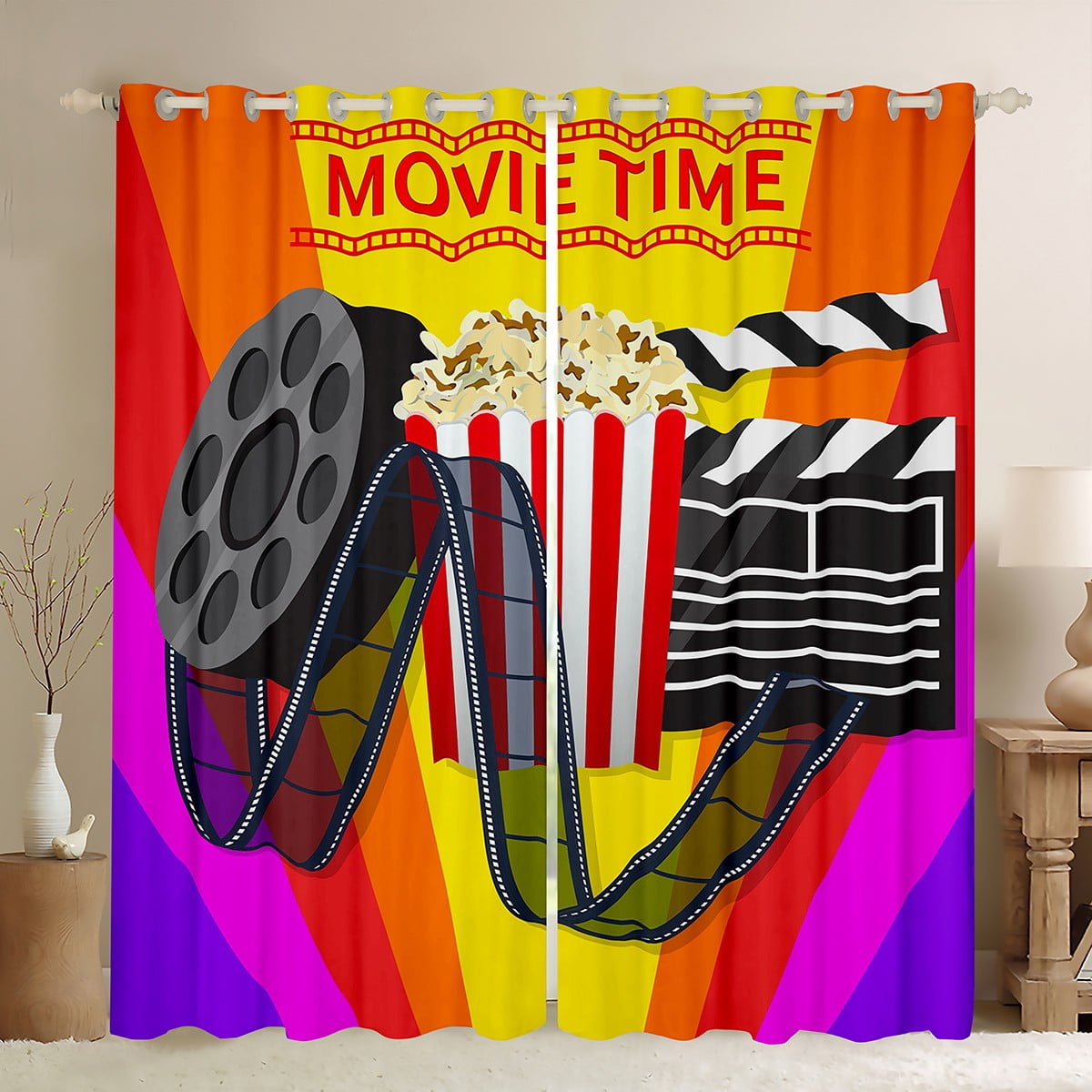 Movie Time Curtains & Drapes Cinema Poster Design Curtains & Drapes 52 ...