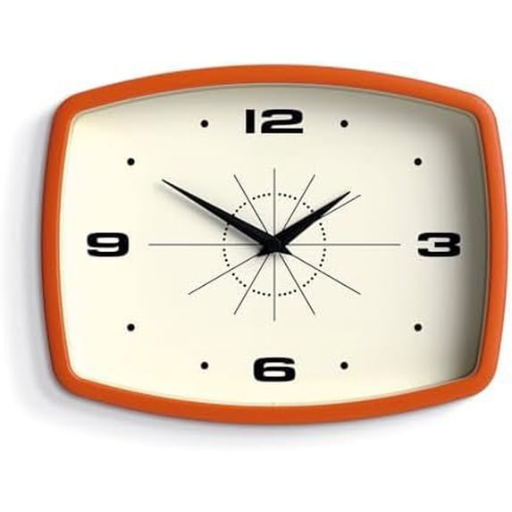 ® Movie Wall Clock | Rectangular Retro Clock | 10 inch | Orange | Cool ...