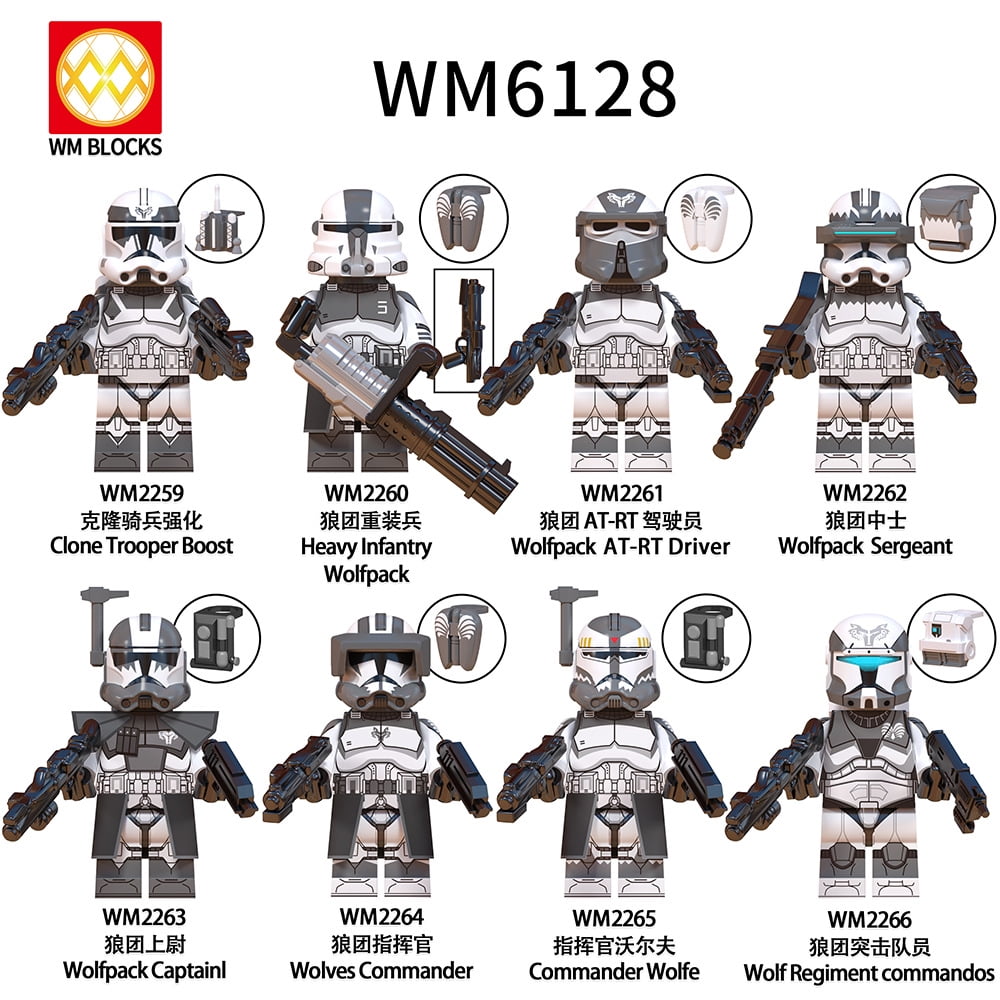 Movie and TV Wolf Squad Heavy Troops Wolf Squad Sergeant Legion Clones Building Blocks x 8 sets ...