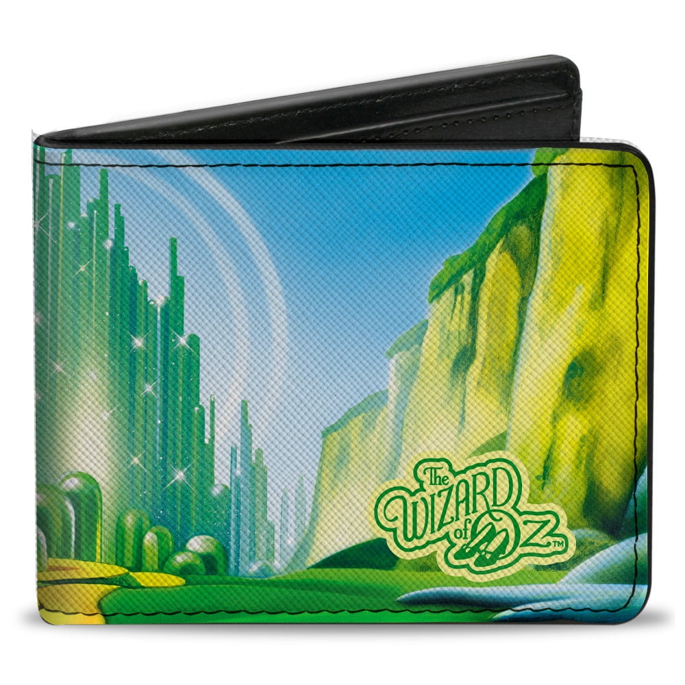 Movies Wallet, Bifold, The Wizard of Oz Emerald City Scene Blues Greens ...