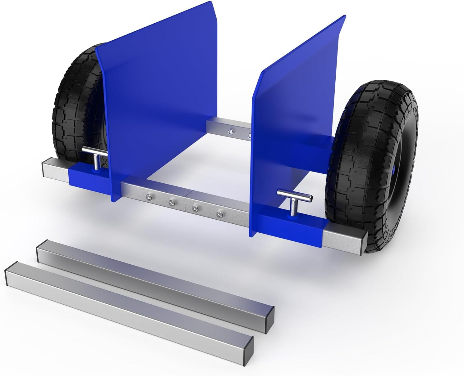 Moving Adjustable Dolly, 2 × 10" Heavy Duty Solid Rubber Tires Wheels ...