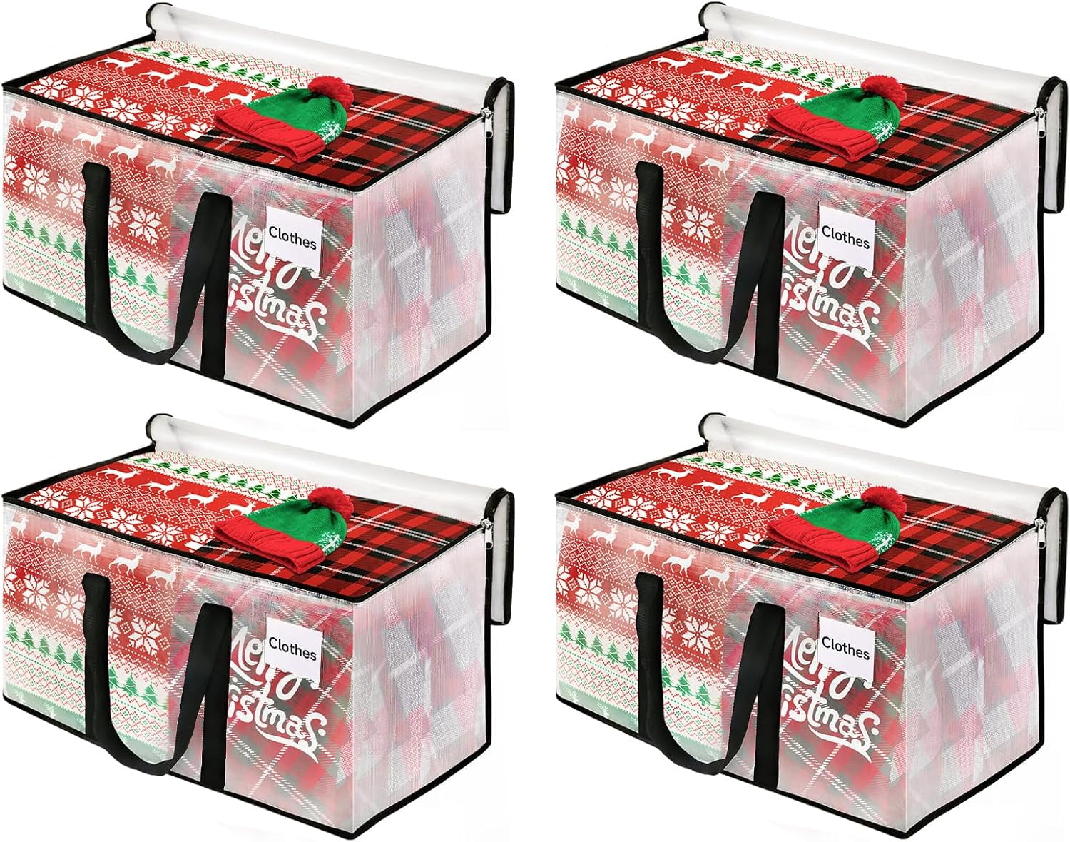 Moving Bags, 4-Pack Storage Bags with Zipper, Moving Bags Heavy Duty ...