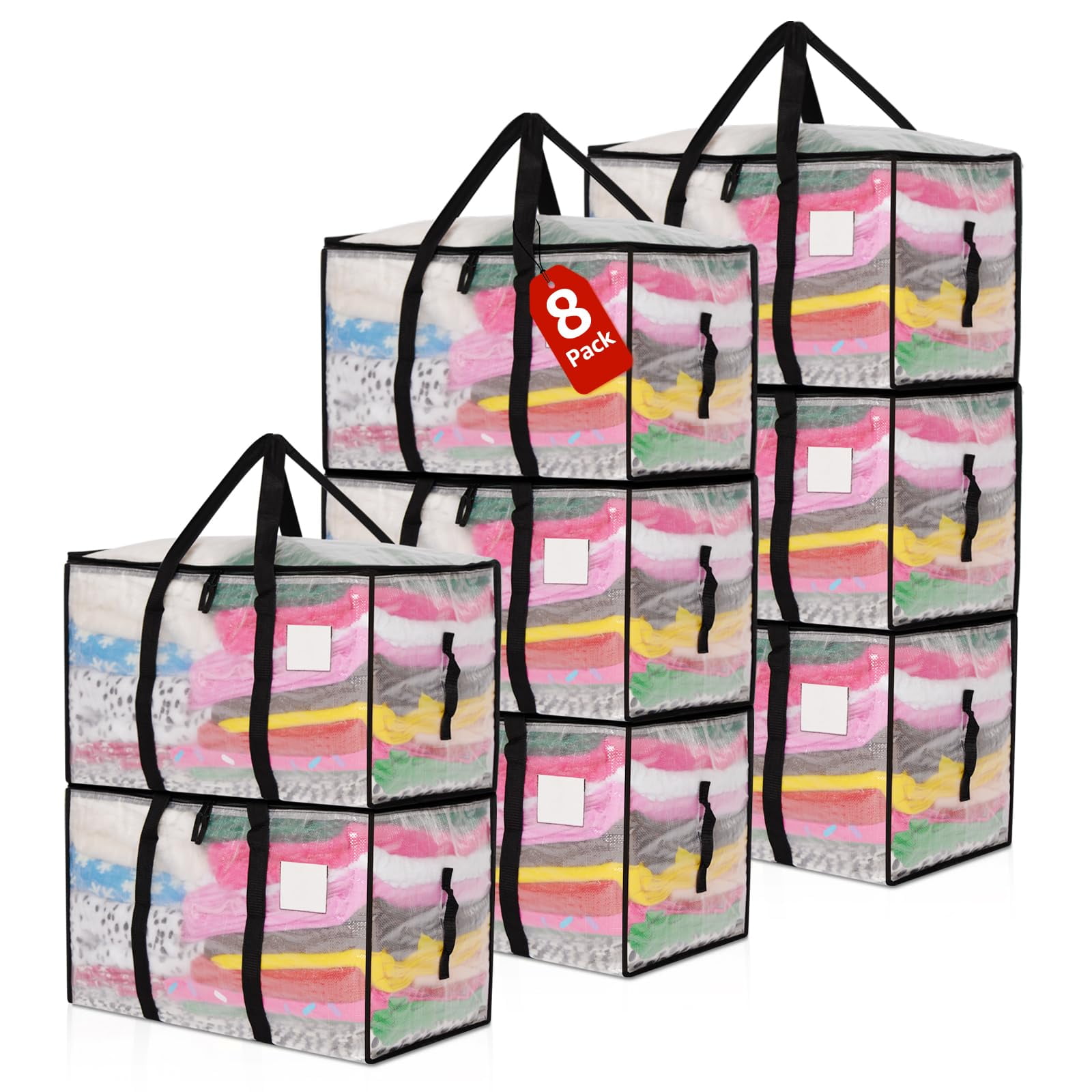 TIJITY 8 Pack Moving Bags Heavy Duty Extra Large, Waterproof Storage ...