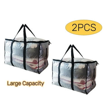 Casewin 2 Pack Extra Large Moving Storage Bags with Zippers, Foldable ...