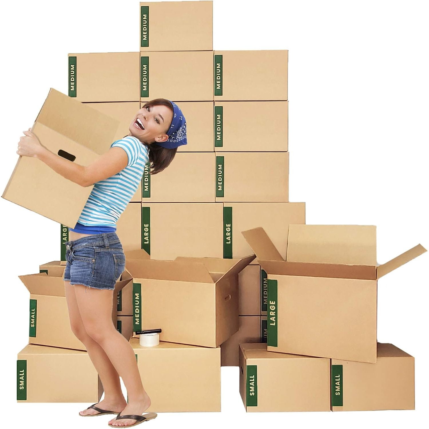Moving Boxes Kit – 25 Moving Boxes Large/Medium/Small Plus Supplies ...