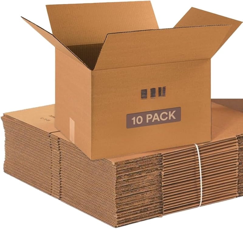 Moving Boxes Medium 18"L x 14"W x 12"H 10-Pack | Corrugated Cardboard ...