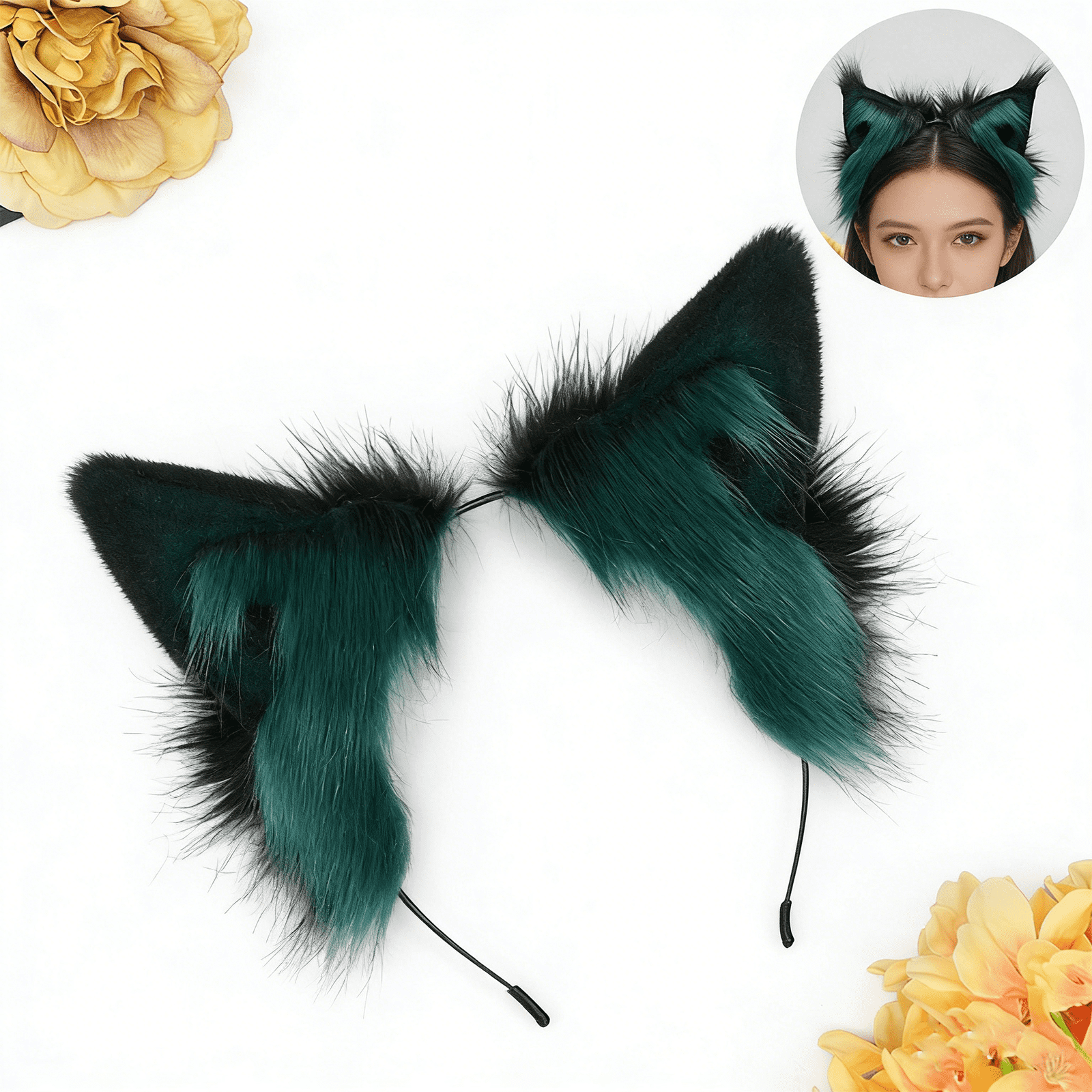 Moving Cat Ears Headband Rechargeable Animated Cat Ear Headband with ...