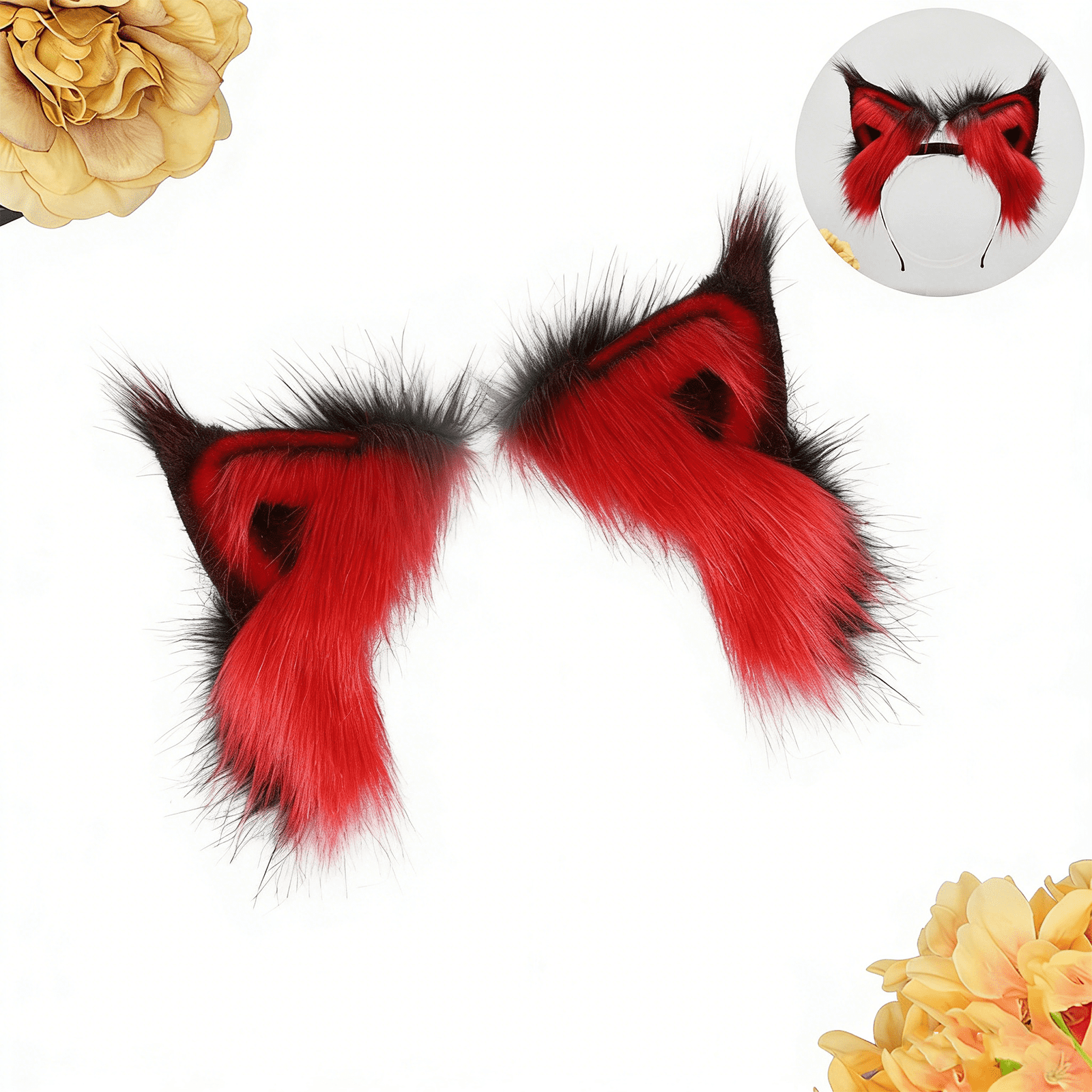 Moving Cat Ears Headband Rechargeable Animated Cat Ear Headband with ...