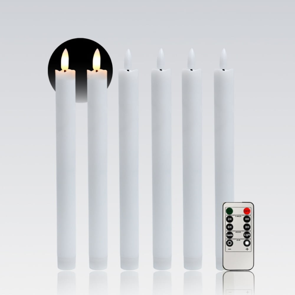 Moving Flame Taper Candles with Remote and Timer, Flameless LED ...