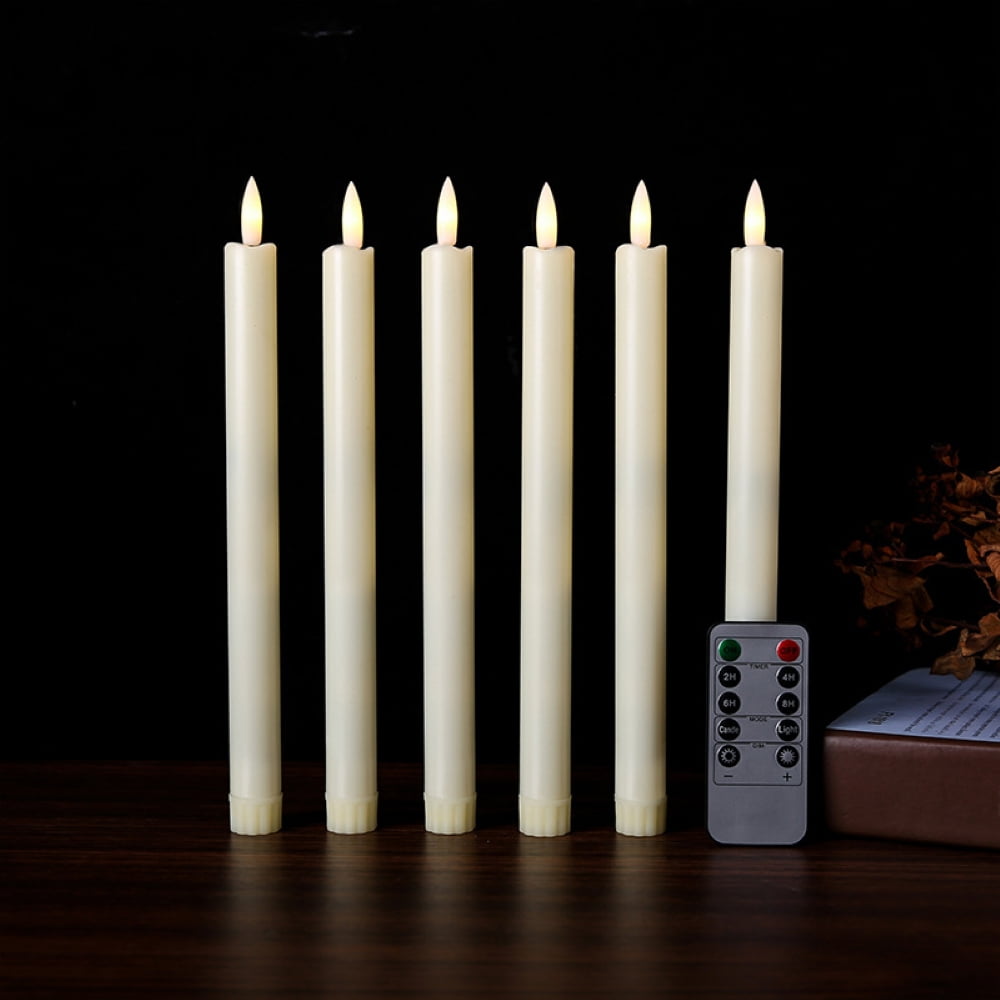 Moving Flame Taper Candles with Remote and Timer, Flameless LED ...