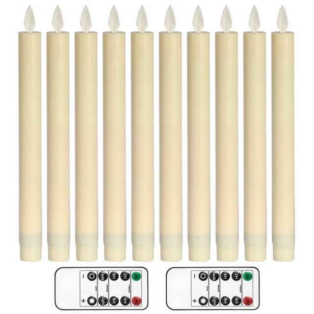 Moving Flame Taper Candles with Remote and Timer, Flameless LED ...
