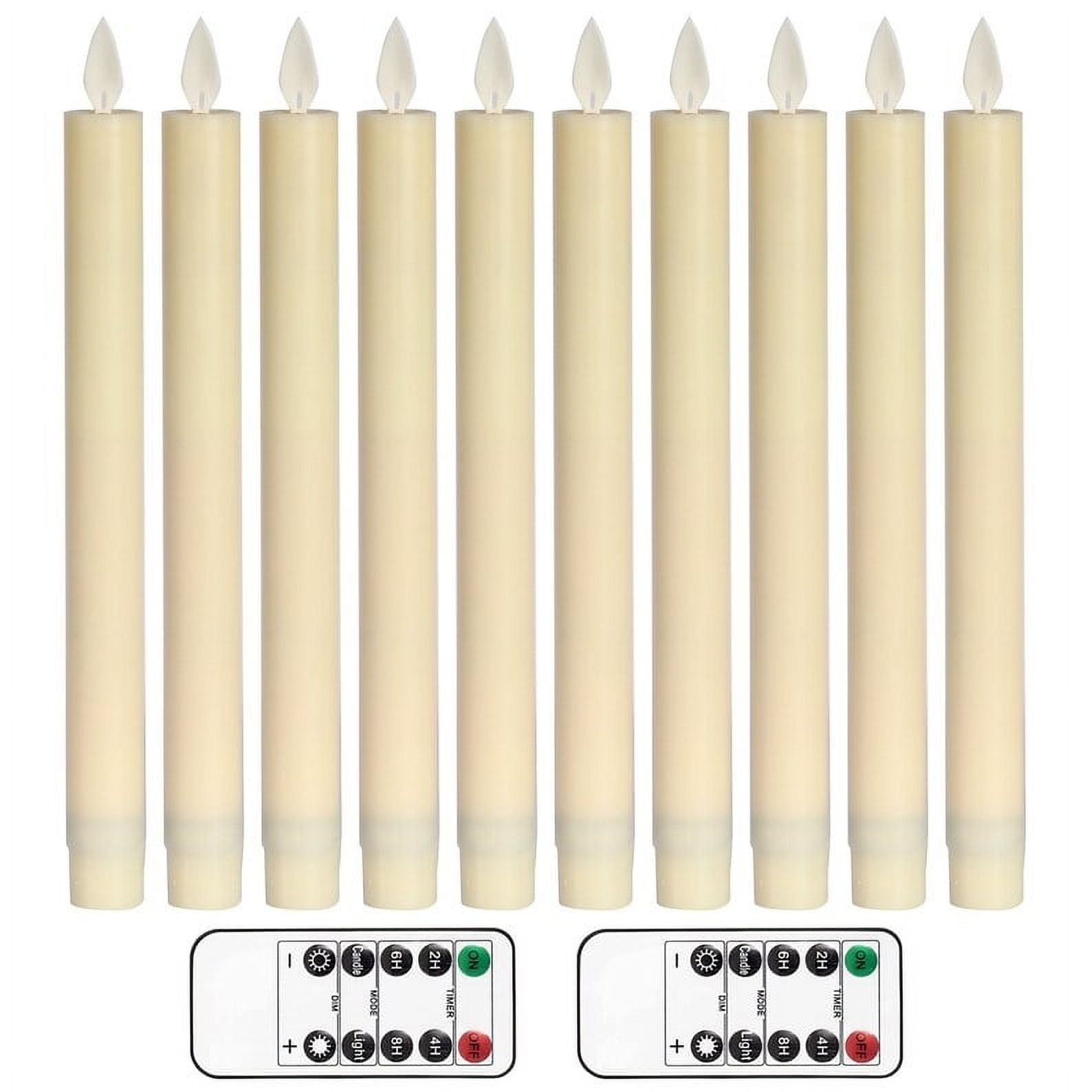 Moving Flame Taper Candles with Remote and Timer, Flameless LED ...