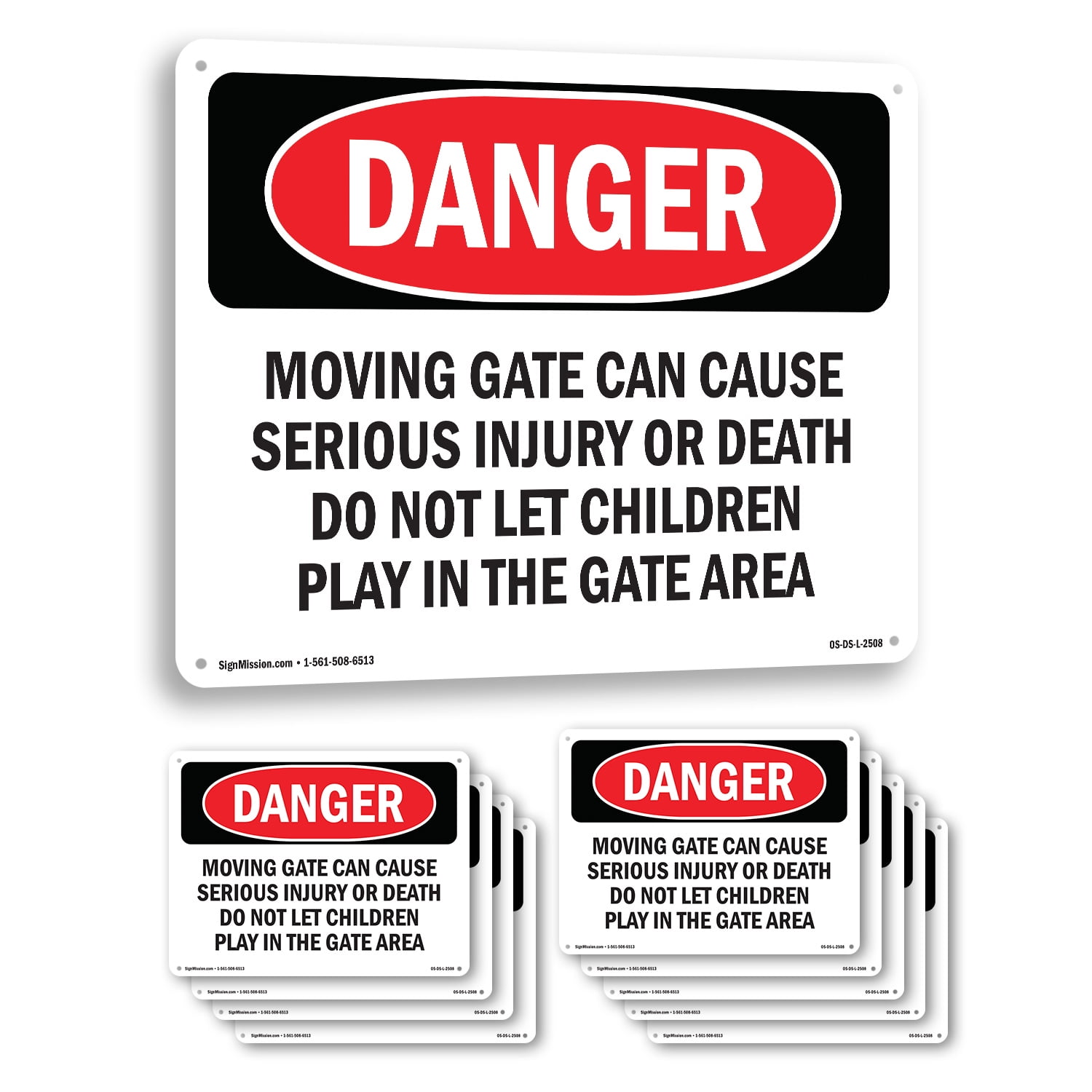 Moving Gate Can Cause Serious Injury Or OSHA Danger Aluminum Sign 10 ...
