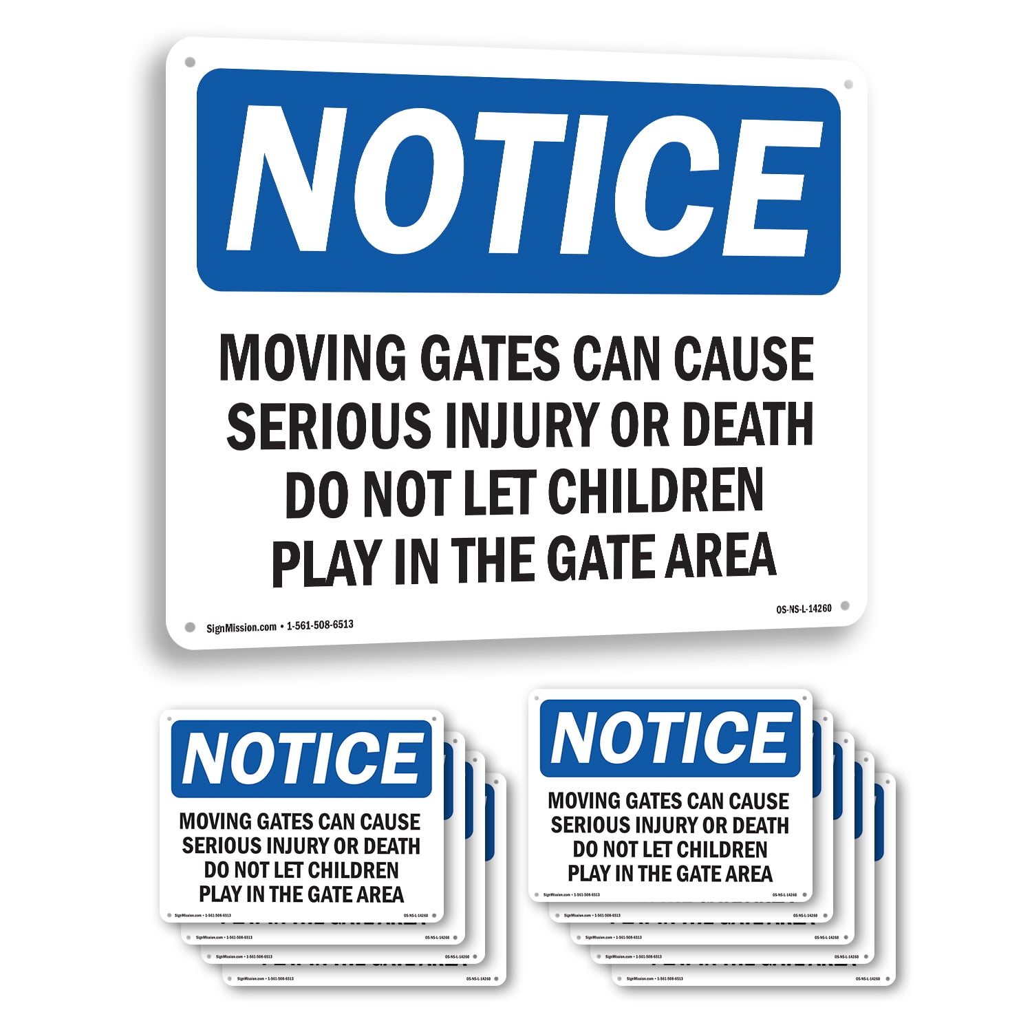 Moving Gate Can Cause Serious Injury Or OSHA Notice Rigid Plastic Sign ...