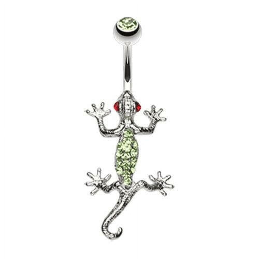 Moving Gecko Lizard Sparkle Belly Button Ring - Walmart.com