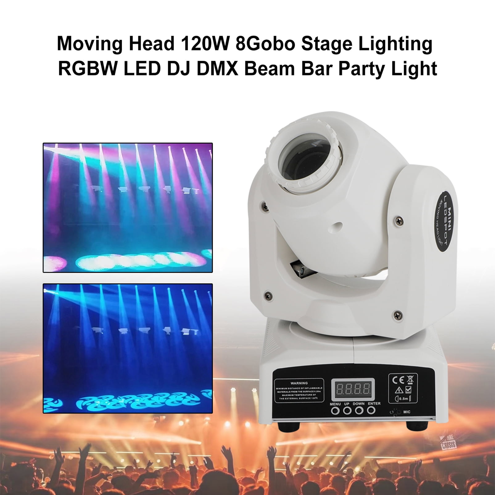 Moving Head 120W 8Gobo Stage Lighting RGBW LED DJ DMX Beam Bar Party ...