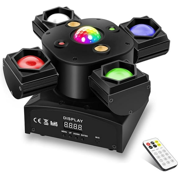 Moving Head DJ Lights,100W 4IN1 RGBW LED Moving Head Light with 6 ...