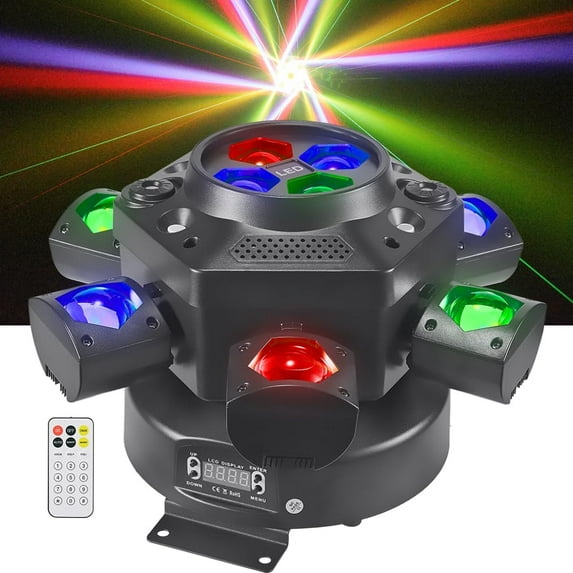 Moving Head DJ Lights, Olaalite 150W LED Stage Light 4-in-1 RGBW with 6 Arms Beam, Bee-Eyes ...
