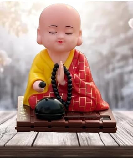 Moving Head Hand Buddha Shaking Head Buddha Monk Statue for Living Room ...