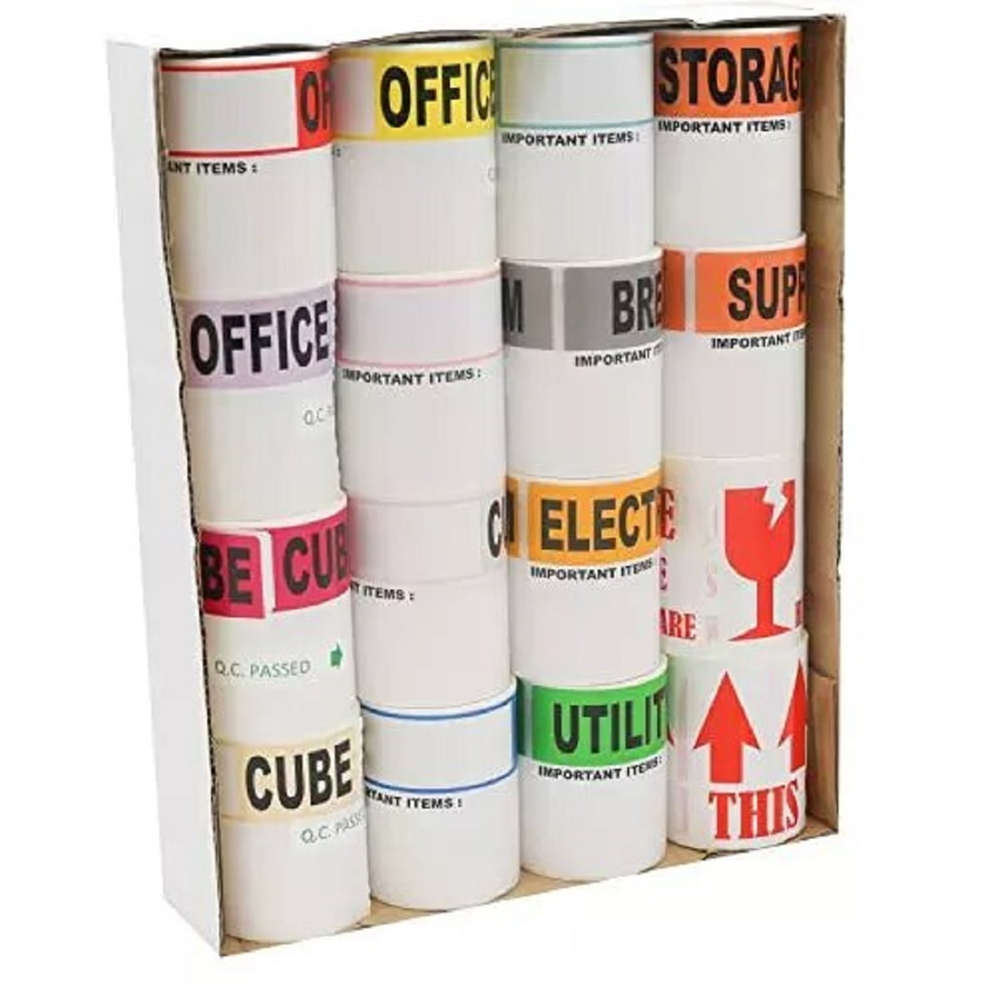 Moving Labels 800 Color Coded 16 Rolls |50 Labels Per Roll with Fragile ...