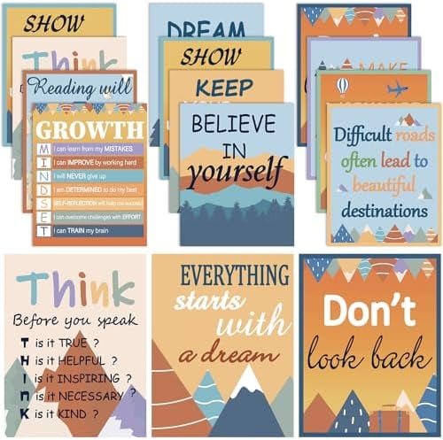 Moving Mountains Motivational Posters Set for Classroom Decorations ...