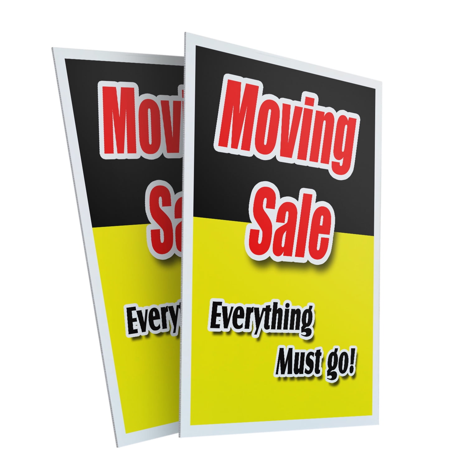 Moving Sale Everything Must Go! (2-PACK) 24" x 36" Plastic Signs | Sign ...
