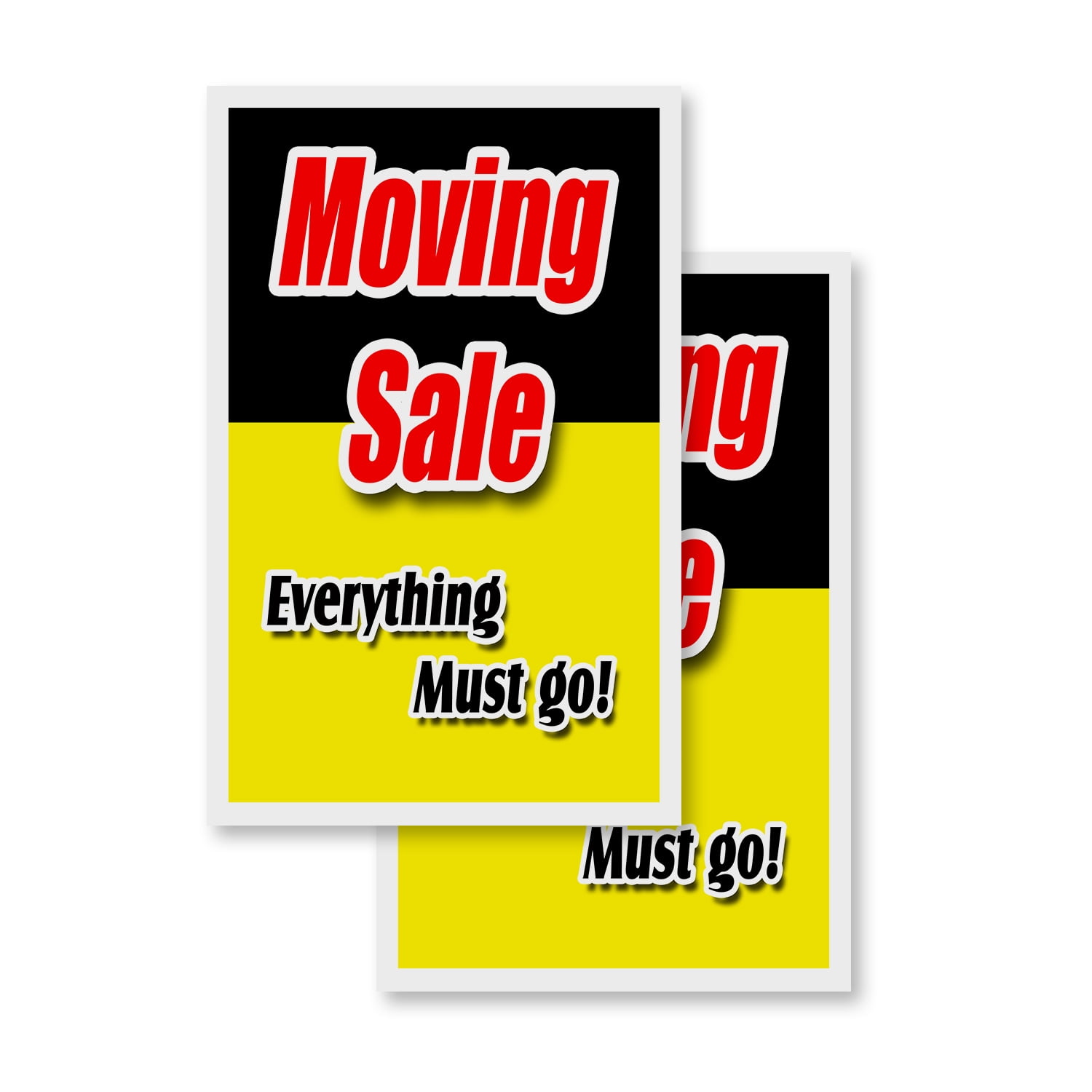 Moving Sale Everything Must Go! (2-PACK) 24" x 36" Vinyl Decals | Sign ...