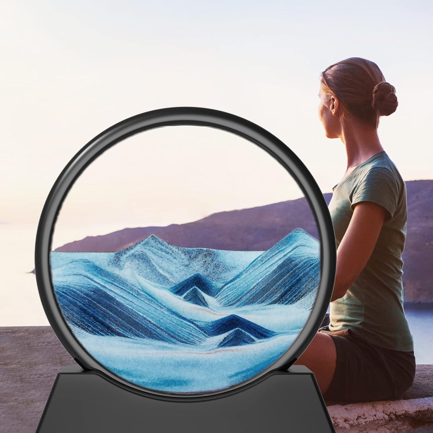 Moving Sand Art, 12 inch Sand Art Liquid Motion Moving Sand Art Picture ...