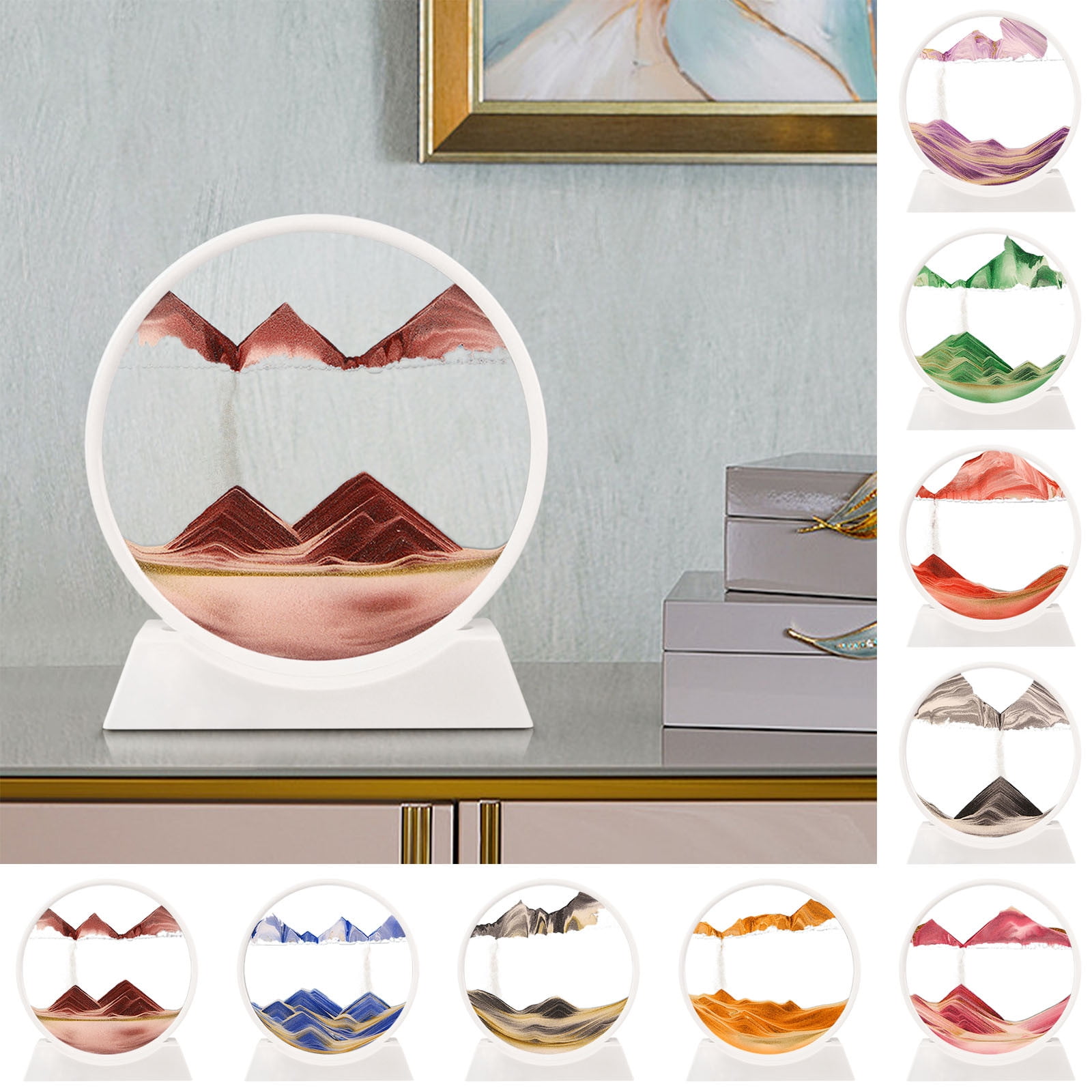 Moving Sand Art Glass Hourglass, Natural Flowing Sand, 12inch Round ...