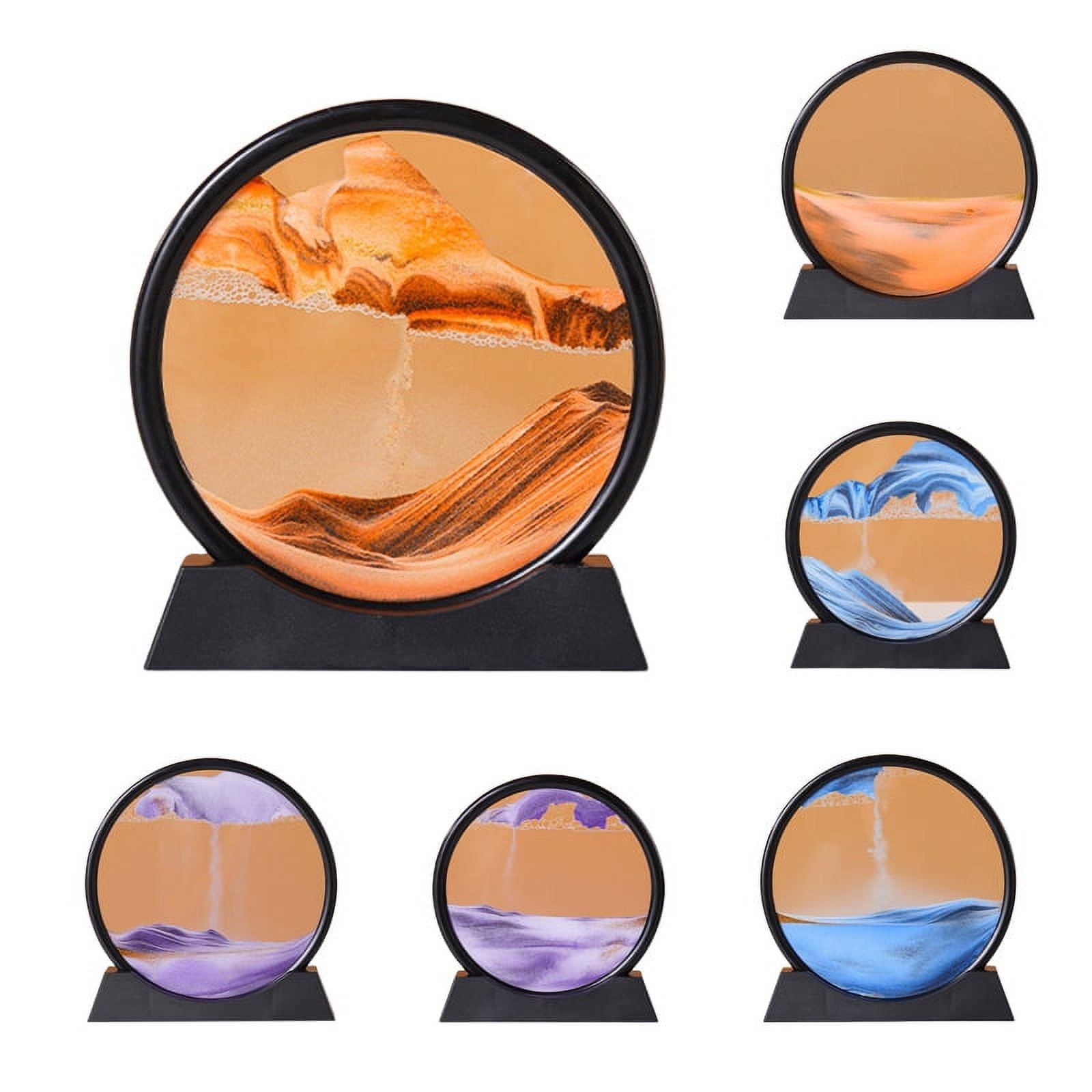 Moving Sand Art Picture Round Glass 3D Deep Sea Sandscape in Motion ...