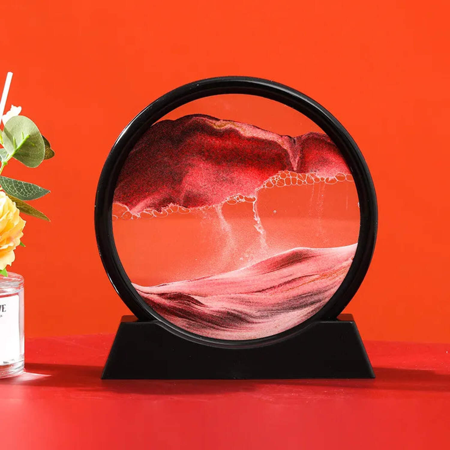 Moving Sand Art Picture Round Glass Deep Sea Sandscape Hourglass ...