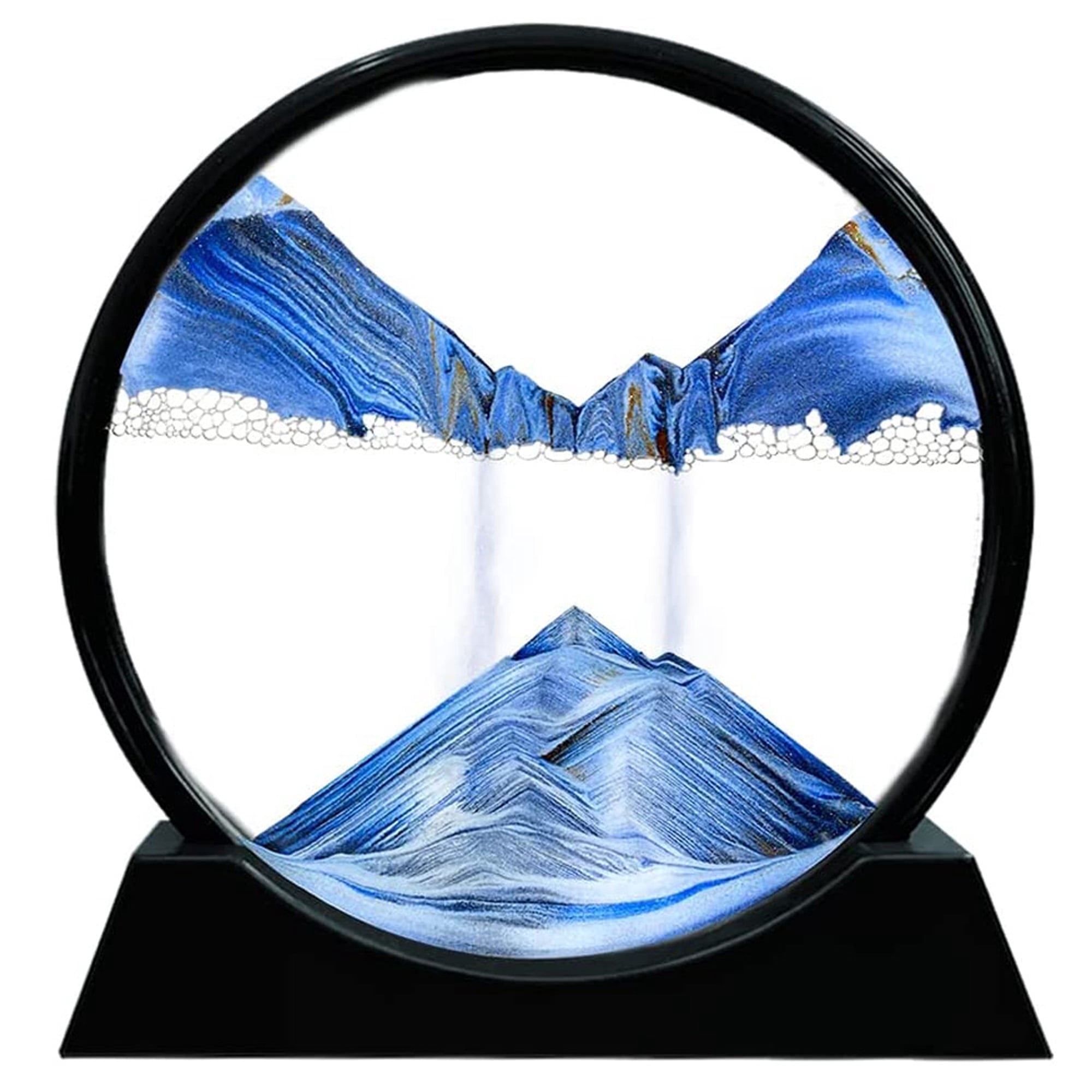 Moving Sand Picture Round Glass 3D Deep Sea Sandscape Relaxing Desktop ...