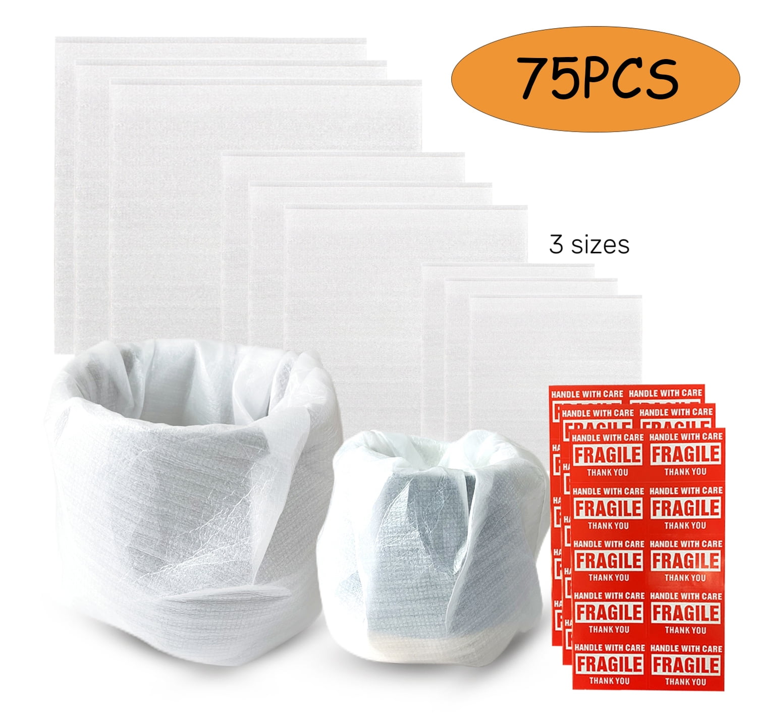 Walmart Moving Supplies: 75 Pcs Packing Foam Sheets, 60 Pcs Fragile ...