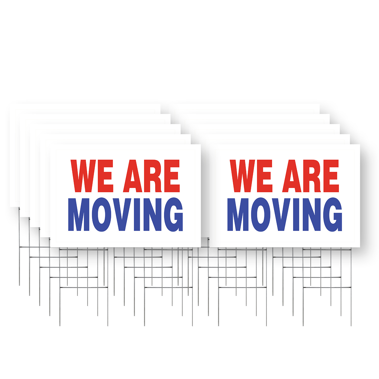 We Are Moving Yard Sign 10 Pack of 24 Inch x 36 Inch Single Sided ...
