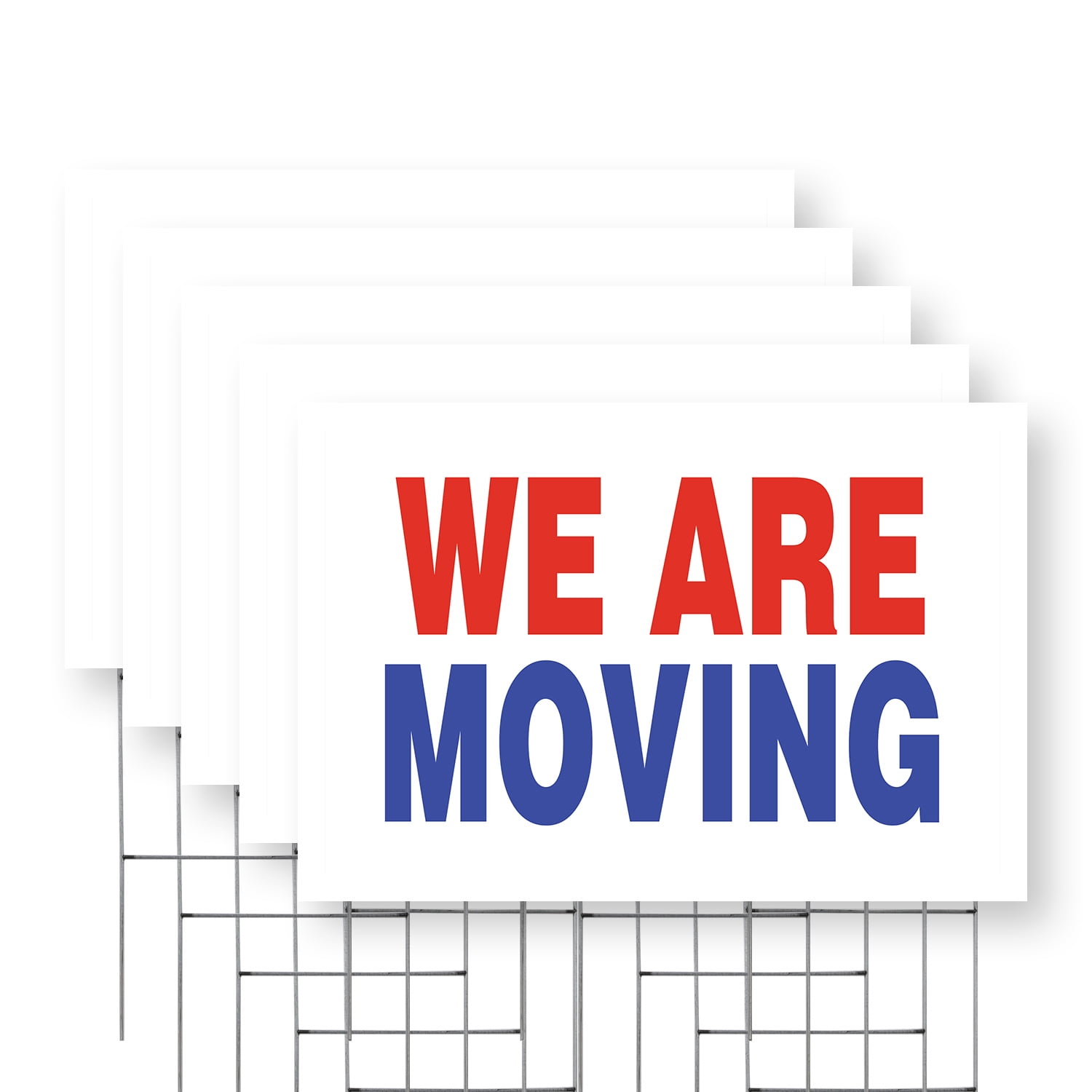 We Are Moving Yard Sign 5 Pack of 24 Inch x 36 Inch Single Sided ...