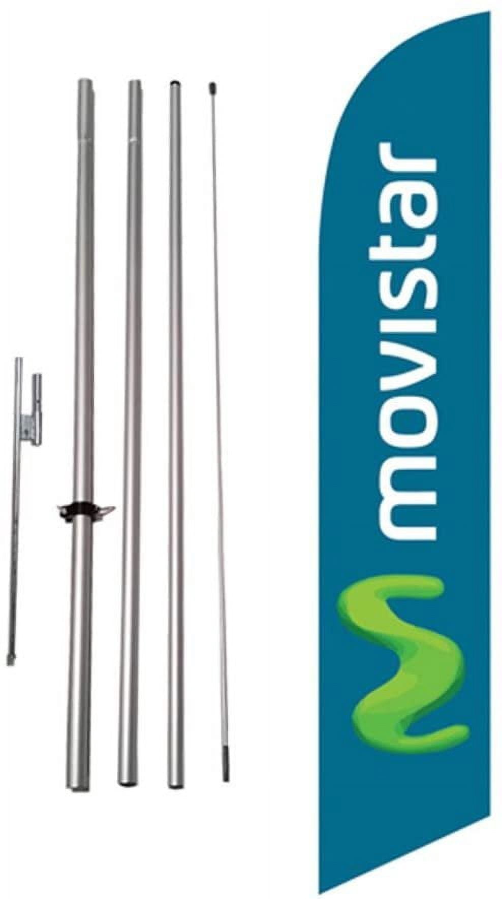 Movistar Advertising Feather Banner Swooper Flag Sign with Flag Pole ...