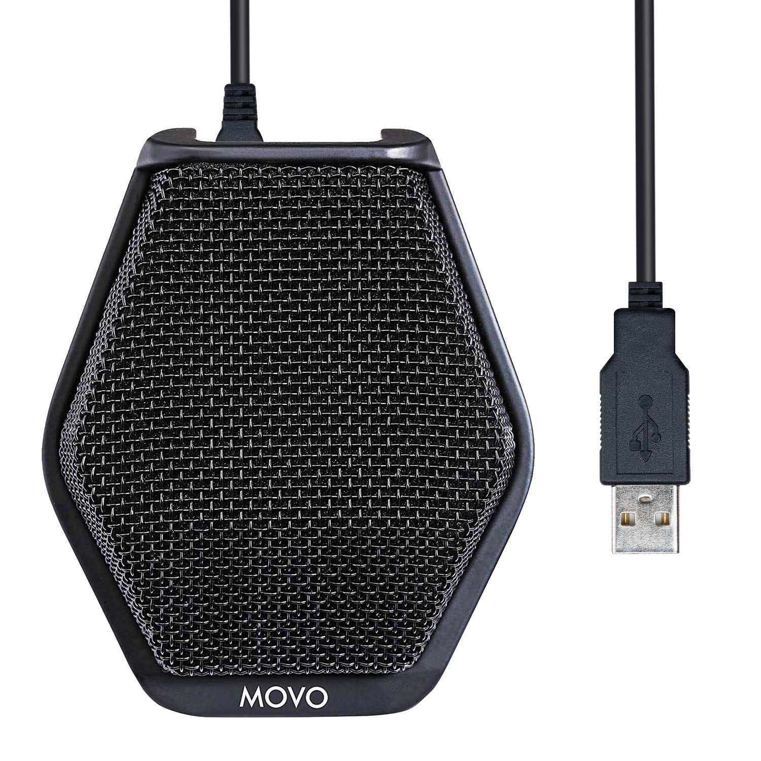 Movo MC1000 Conference USB Microphone for Computer Desktop and Laptop with 180° / 20' Long Pick ...