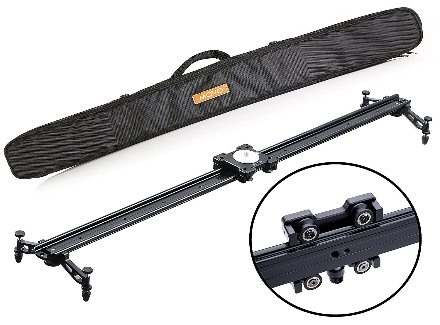 Movo MV-S120 47" Camera Slider Track Glider System with Roller Bearing ...