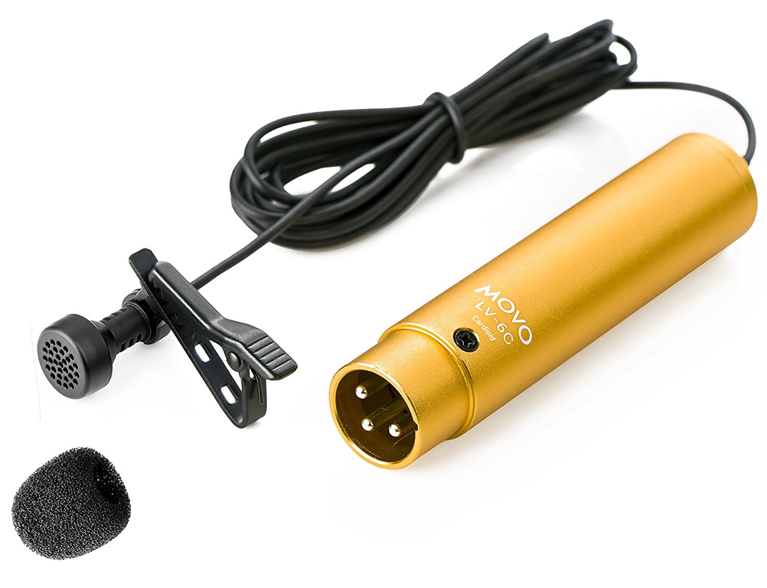 Movo Photo LV-6 Pro Grade XLR Cardioid Condenser Lavalier Microphone ...