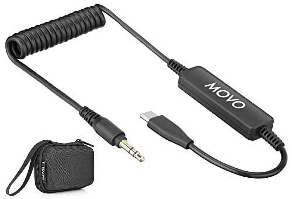Movo Tcb4 Male 3.5mm Trs Microphone Adapter Cable To Usb Type-c ...