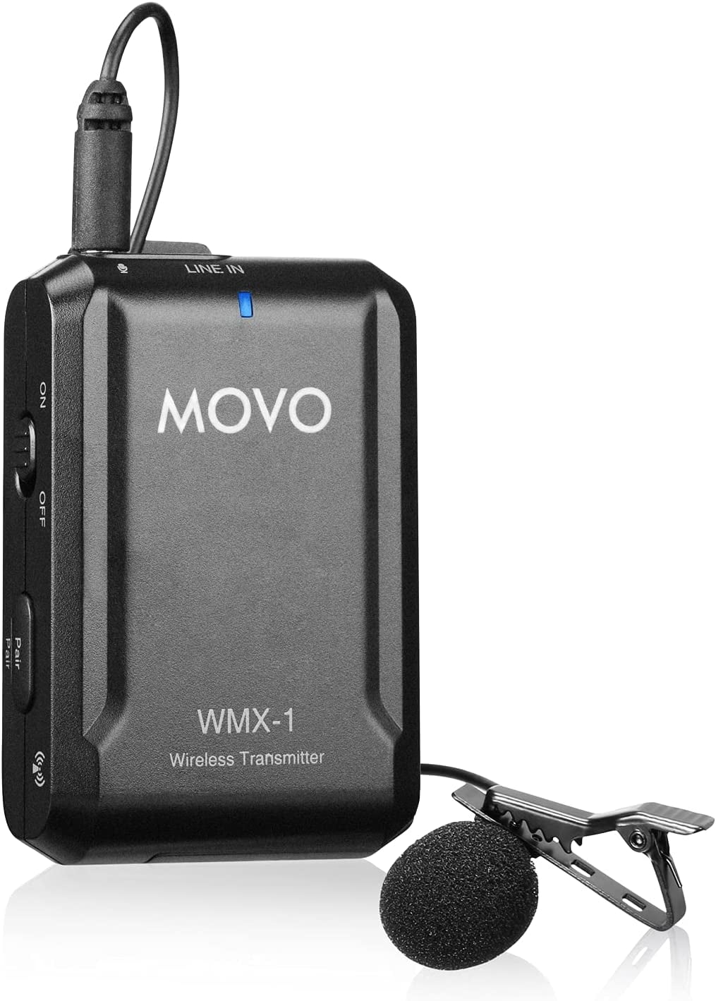 Movo WMX-1-TX 2.4GHz Wireless Lavalier Microphone, Transmitter, Crystal ...