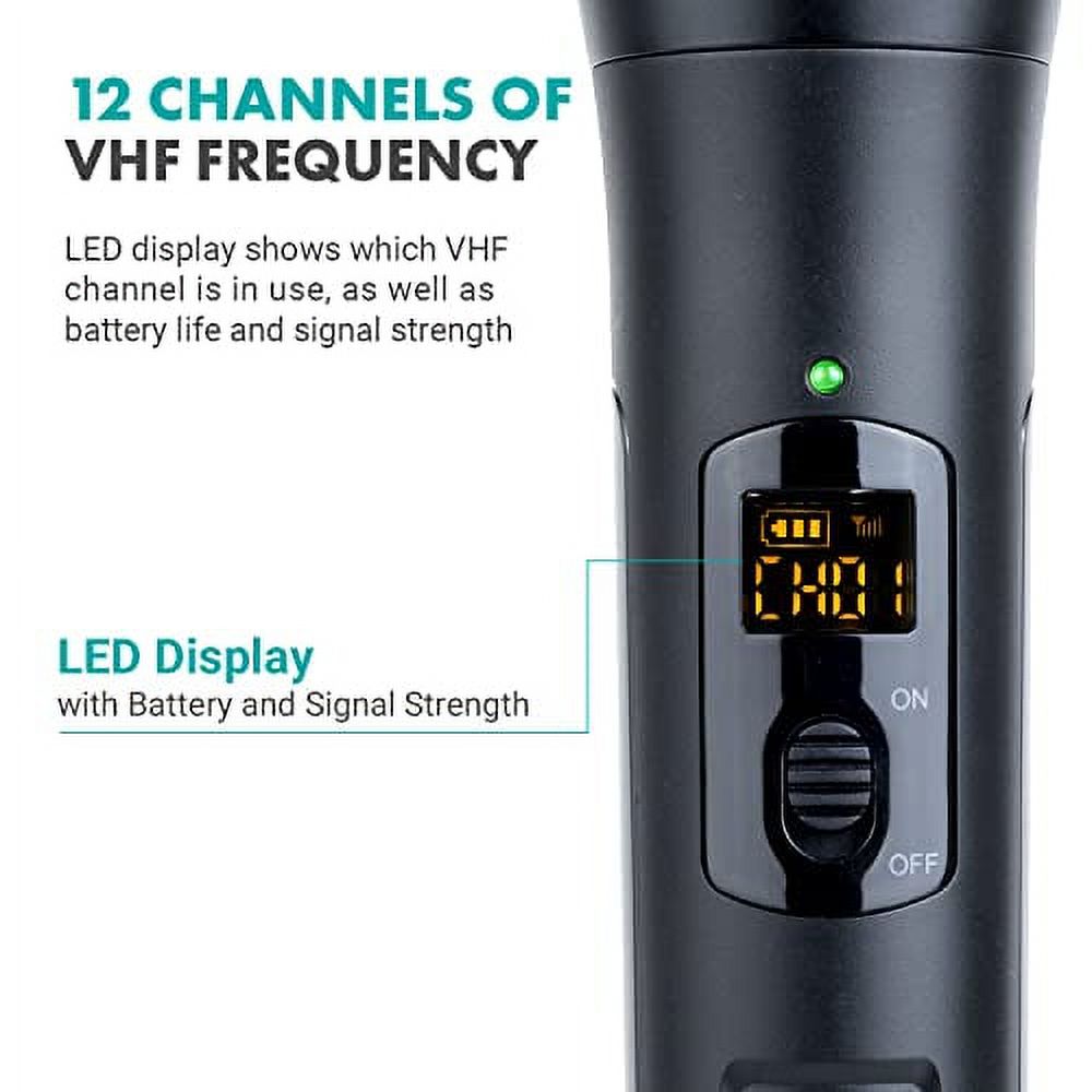 Movo WMX-7-TH+RX Handheld Wireless Microphone System - Omnidirectional ...