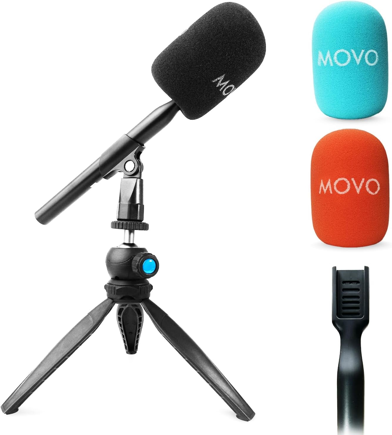 Movo WMX-HM Wireless Interview Microphone Adapter w/Mic Stand ...