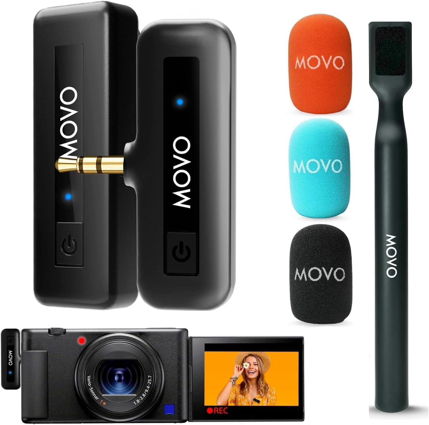Movo Wireless Mini Wireless Microphones for Camera with WMX-HM Handheld ...