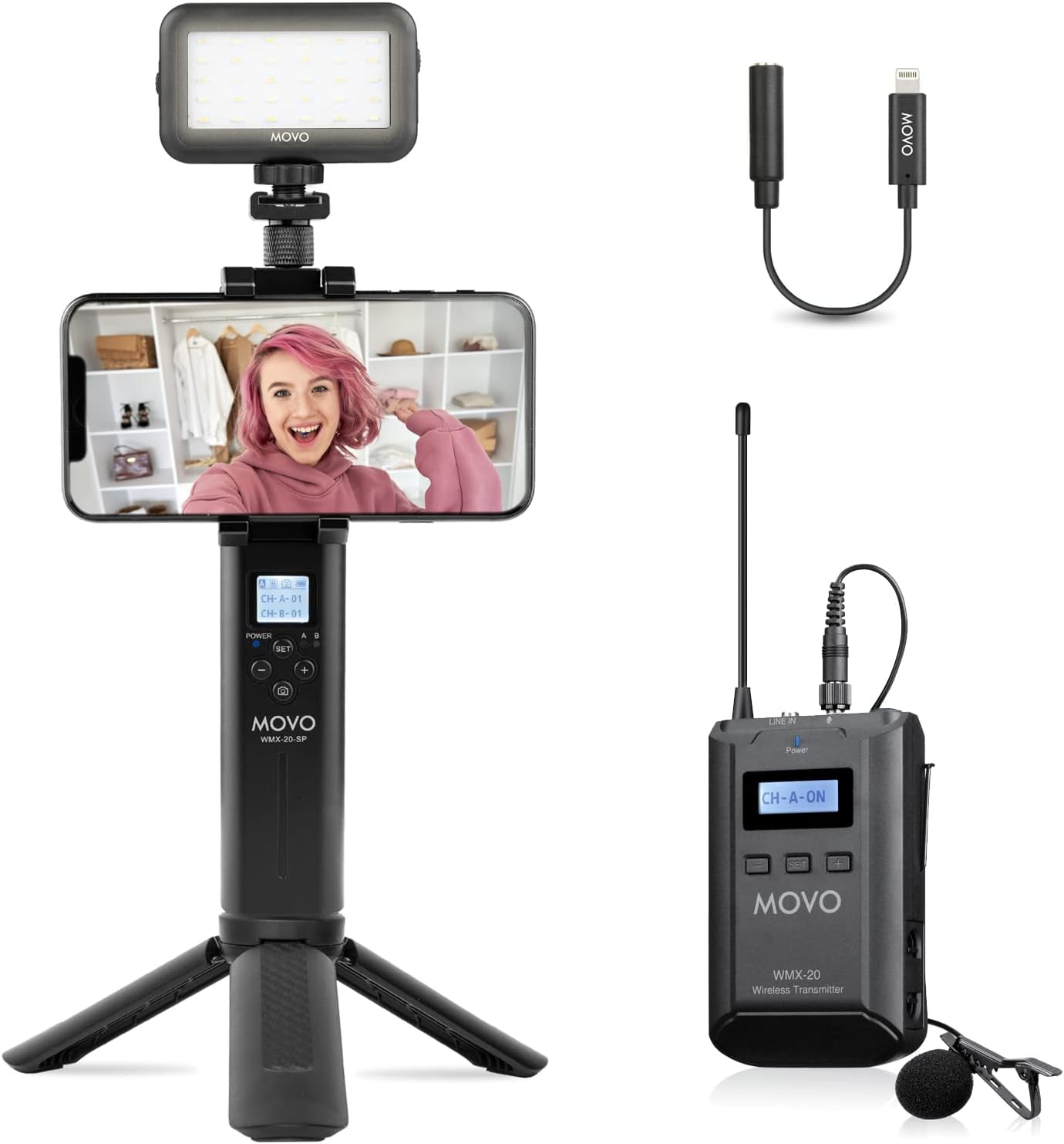 Movo iVlog6 Vlogging Kit for iPhone,Smartphone with Integrated Wireless ...