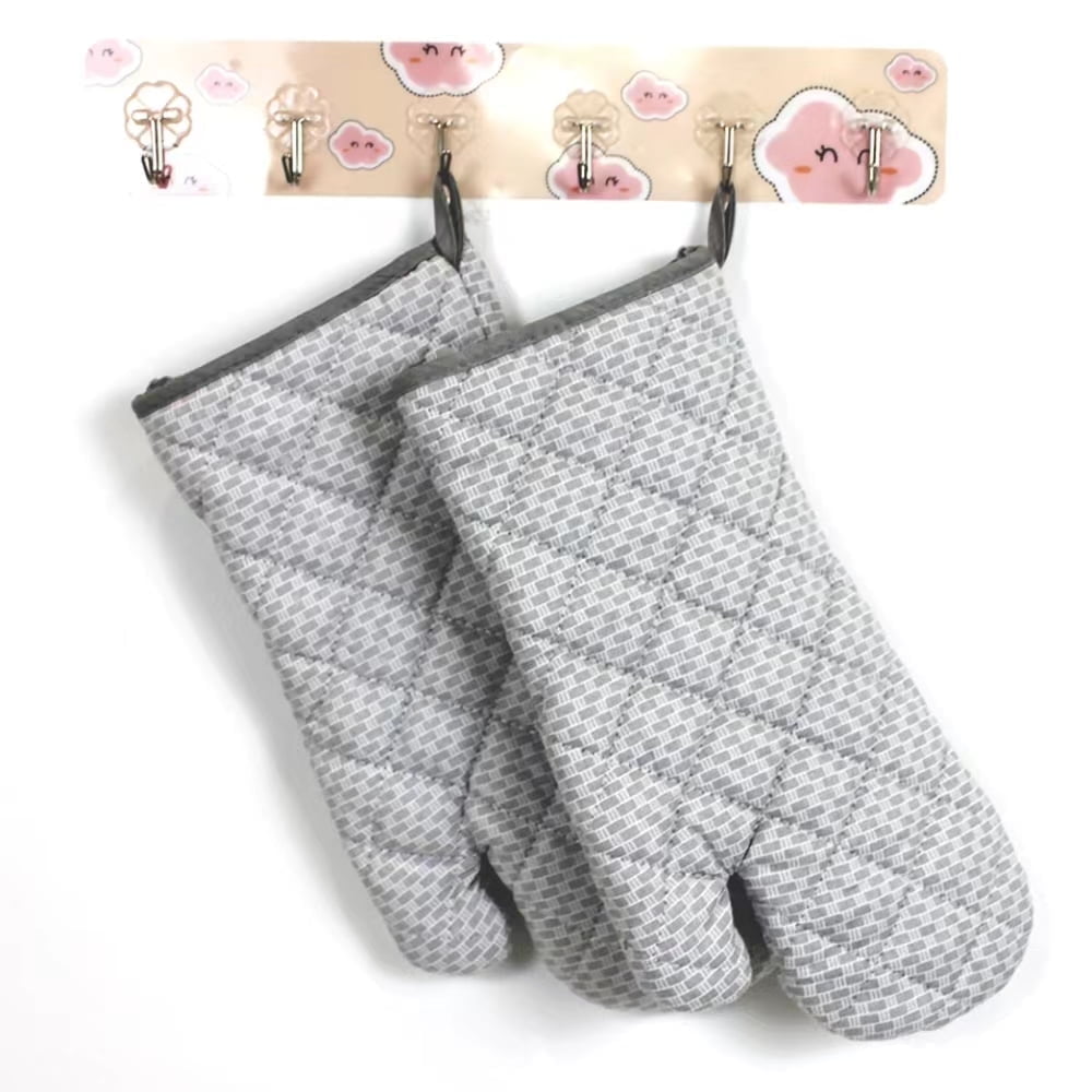 Movsou 2-Pcs Set, High Heat Resistant Oven Mitts, Flexible Thick ...