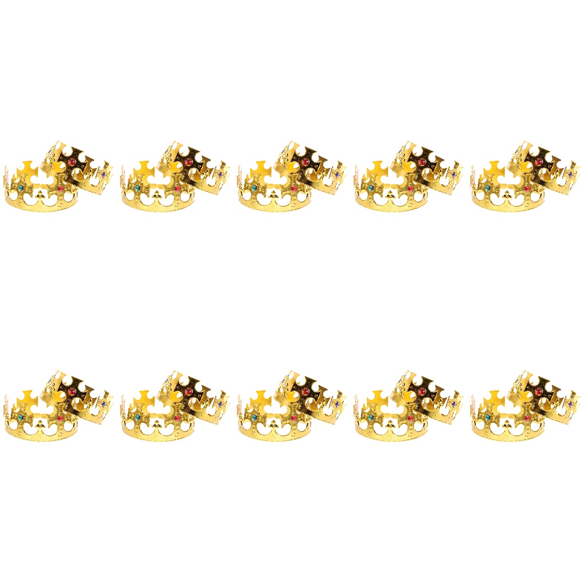 Movtotop 20pcs Halloween Party Golden King Crown Plastic Plating Queen ...