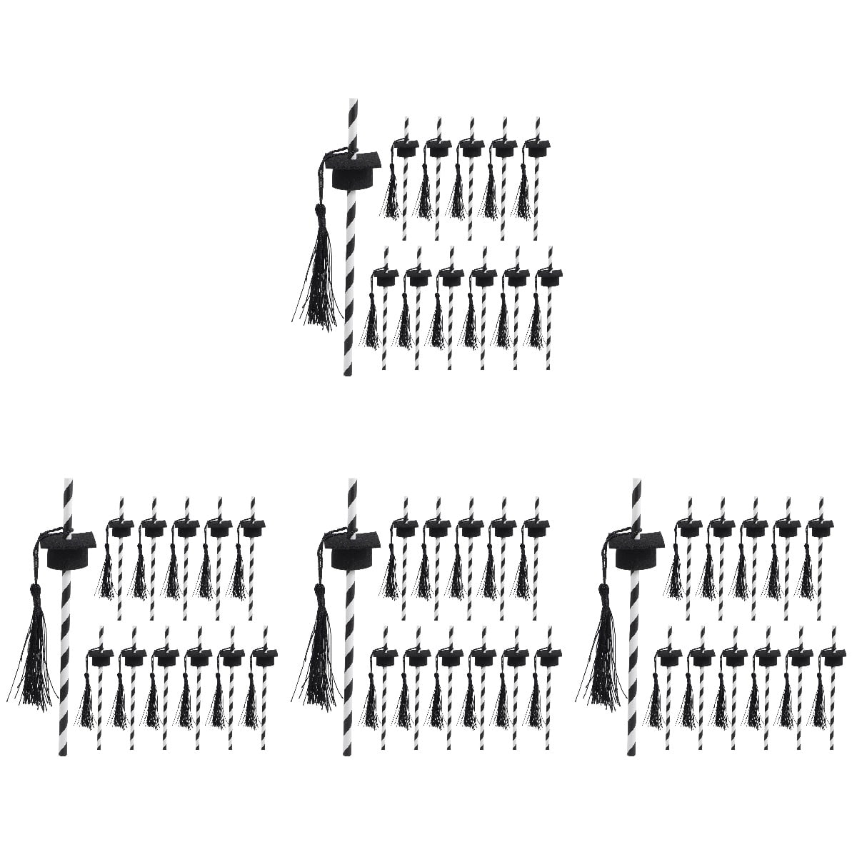Movtotop 48pcs Graduation Season Graduation Cap Straw Graduation Party ...