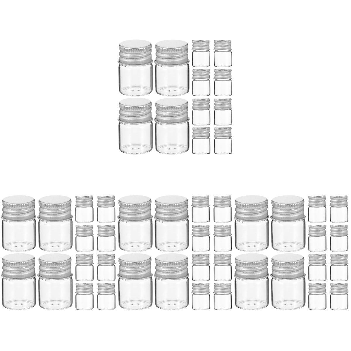 Movtotop 48pcs Transparent Glass Storage Bottles Sealed Food Can Jar ...